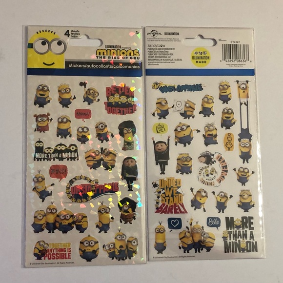 Illumination | Toys | 2 Minions Sticker Pack | Poshmark